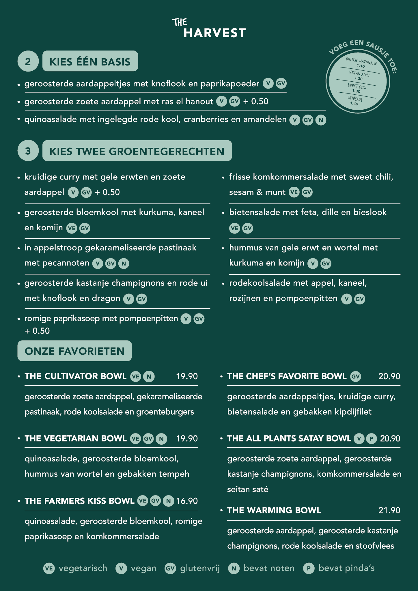 Menu | The Harvest
